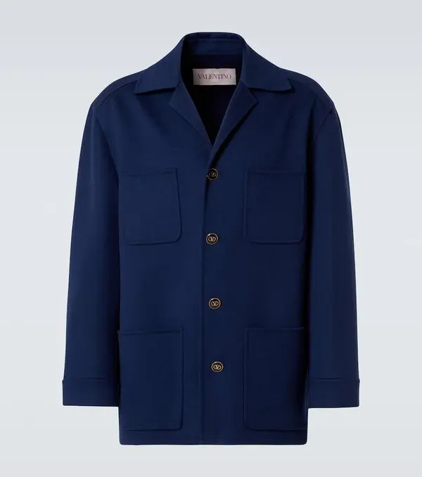 Valentino Garavani Wool And Cashmere Overshirt - Blue