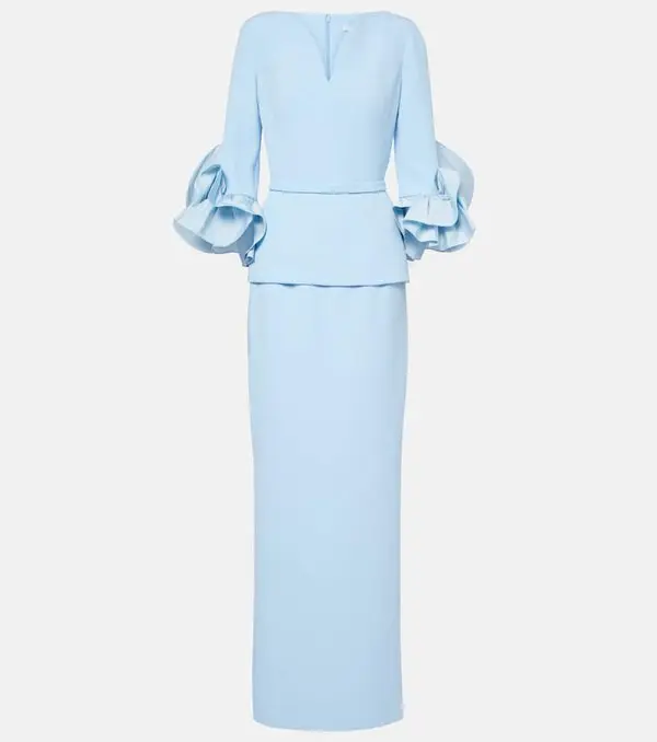 Safiyaa Clemence Ruffled Crepe Gown