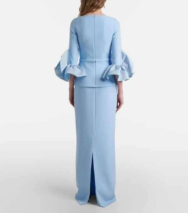 Safiyaa Clemence Ruffled Crepe Gown
