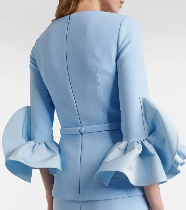 Safiyaa Clemence Ruffled Crepe Gown