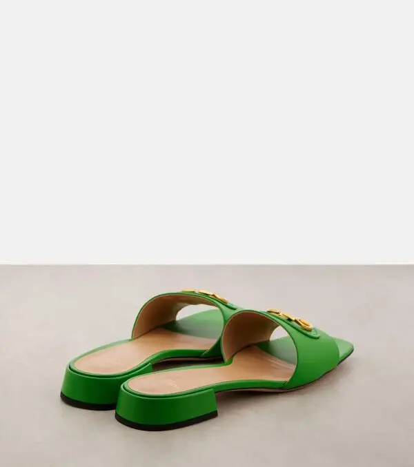 Valentino Garavani Vlogo Signature Leather Slides