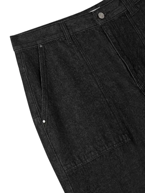 STUDIO TOMBOY High-waist Denim Cargo Pants - Black
