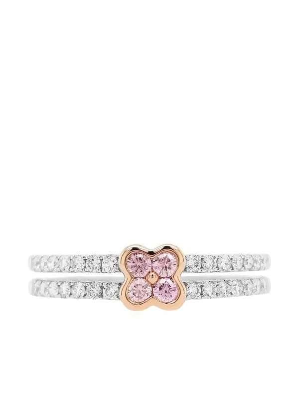 HYT JEWELRY 18k White Gold Flower Diamond Engagement Ring