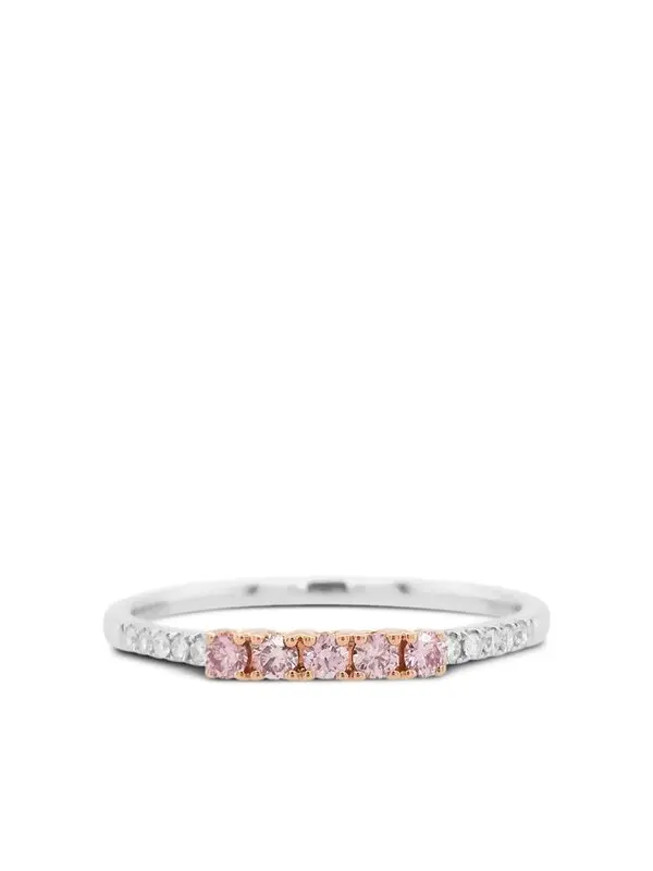 HYT JEWELRY 18k White Gold Diamond Ring - Pink