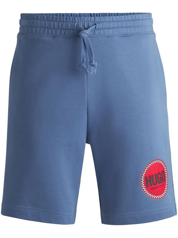 Hugo Printed Track Shorts - Blue
