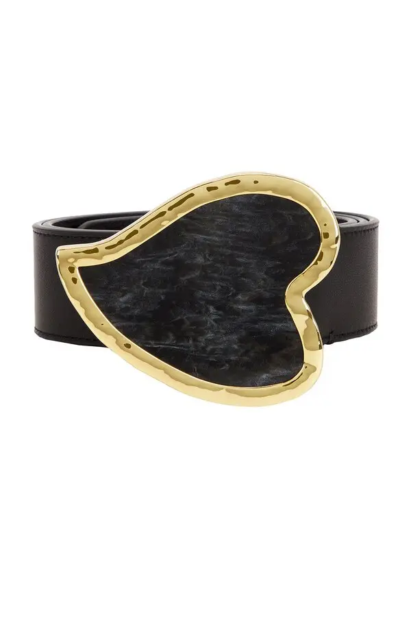 Brandon Maxwell Marble Heart Leather Belt