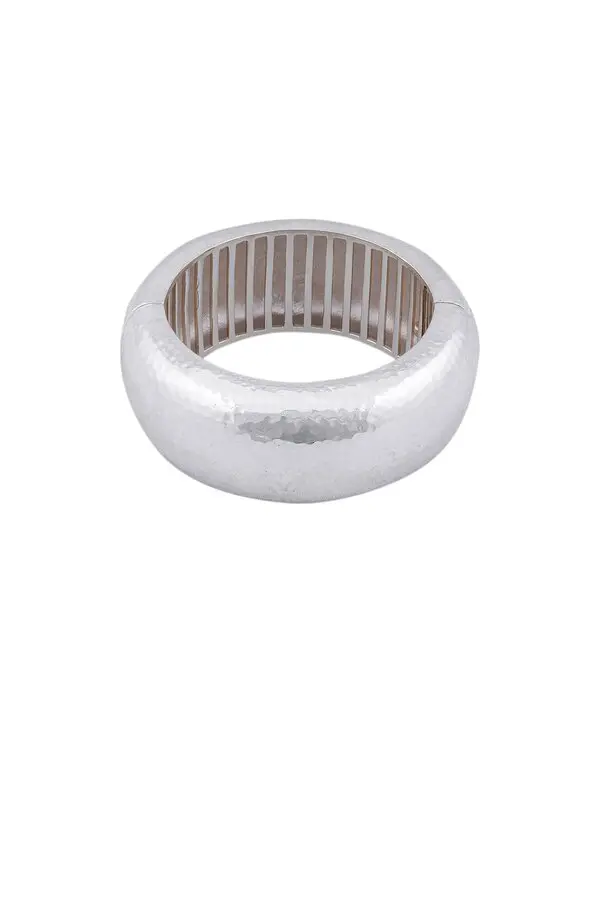 VALERE Domed Large Bangle - Silver Plated