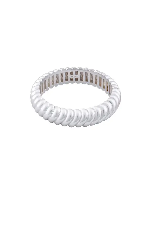 VALERE Ripple Bangle Bracelet - Silver Plated