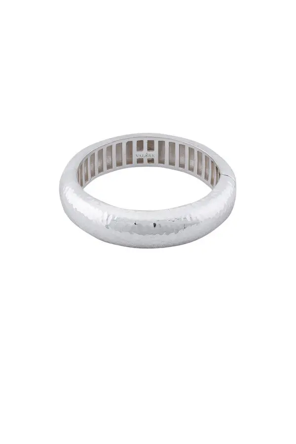 VALERE Domed Small Bangle Bracelet - Silver
