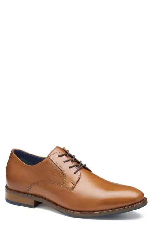 Johnston & Murphy Landry Plain-toe Derby - Tan Full Grain