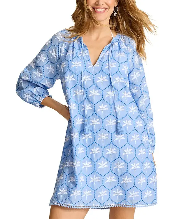 Tommy Bahama Catalina Coast Eyelet Swim Cover-up Dress - Blue Parrot