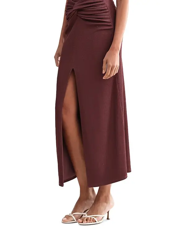 PatBO Merian Knit Maxi Cover-up Skirt - Brown