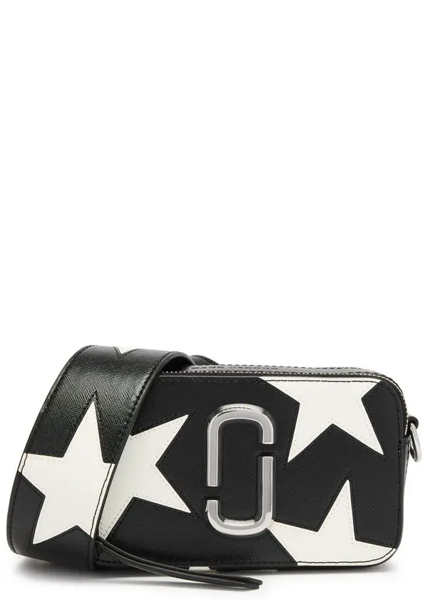 Marc Jacobs Snapshot Printed Leather Cross-body Bag - Black And White