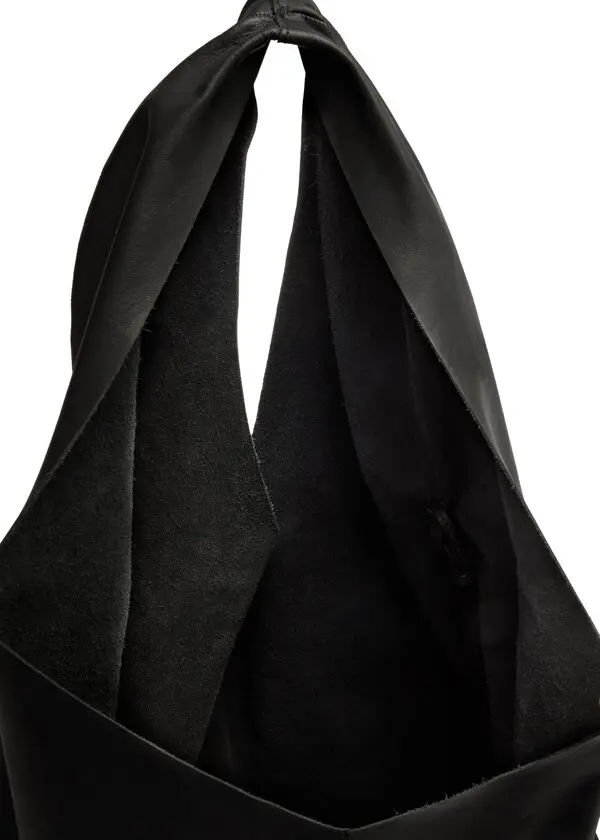 THE ROW Bindle Leather Tote - Black