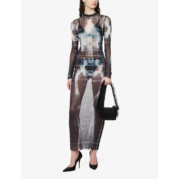 knee length dresses for ladies Burial Maxi High Neck Dress main image 1