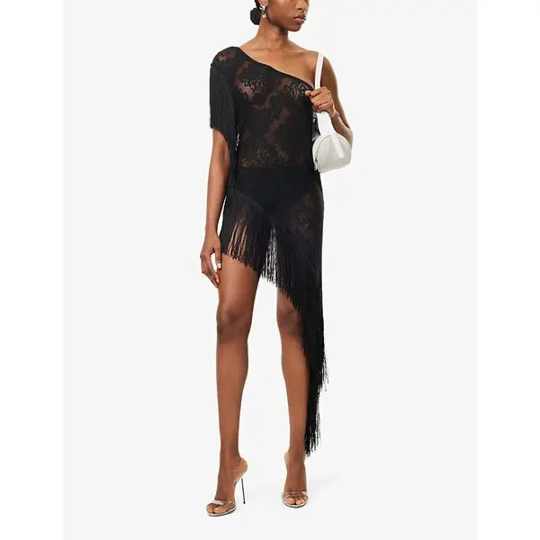 jaded london one shoulder dress Jaded London ASYMMETRIC EYELET DRESS - Jersey dress - grey