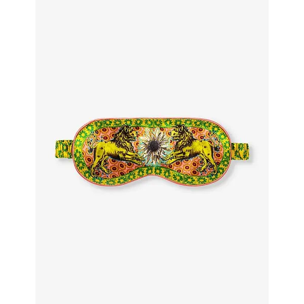Slip Graphic-print Silk Eye Mask