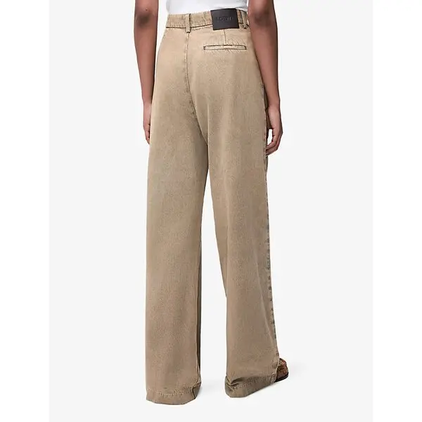 Loewe Pleated Wide-leg High-rise Denim Jeans
