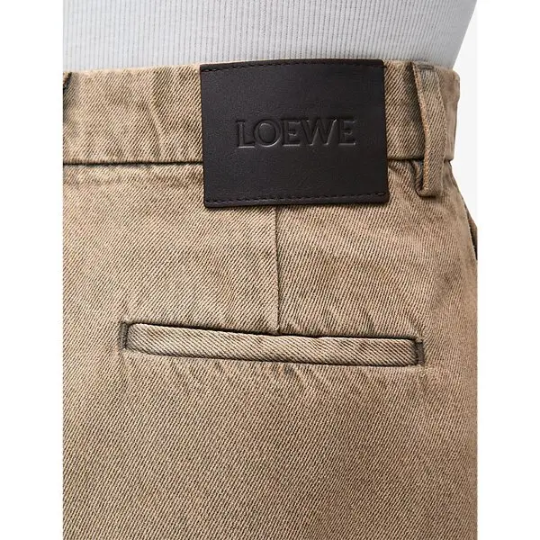 Loewe Pleated Wide-leg High-rise Denim Jeans