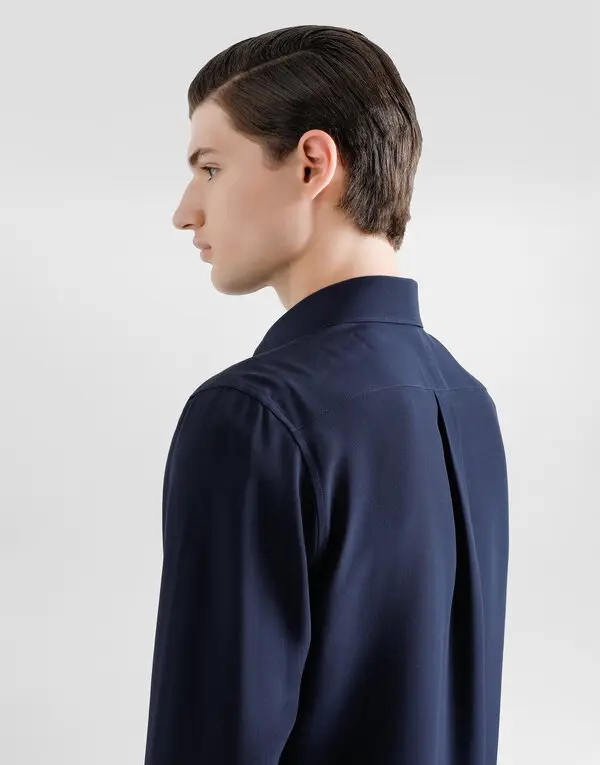 Dolce & Gabbana Silk Shirt With Logo Embroidery