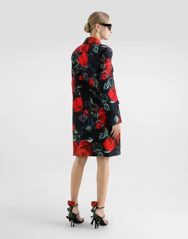 Dolce & Gabbana Rose- Cotton Jacquard Coat