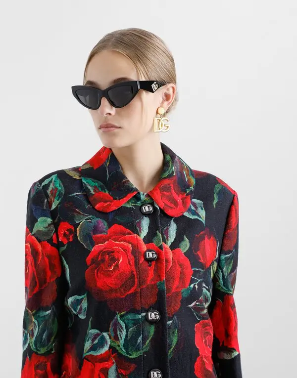 Dolce & Gabbana Rose- Cotton Jacquard Coat