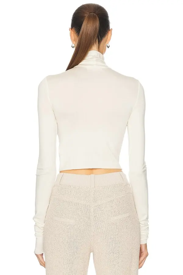 Eterne Cropped Fitted Turtleneck Soft Jerseytop