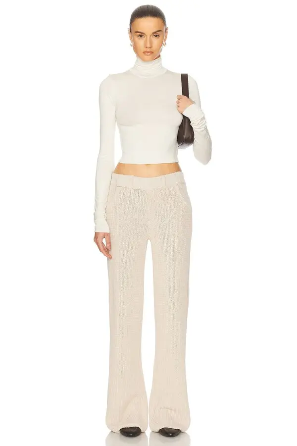 Eterne Cropped Fitted Turtleneck Soft Jerseytop
