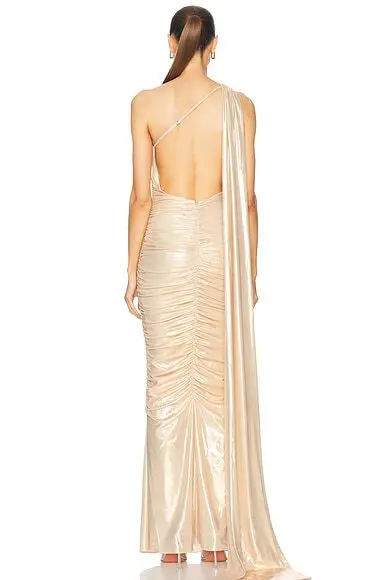 Retrofete Shannon Metallic Ruched Gown