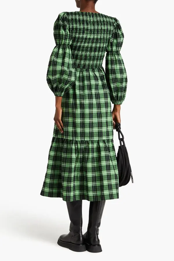 ganni green gingham dress Ganni Dress