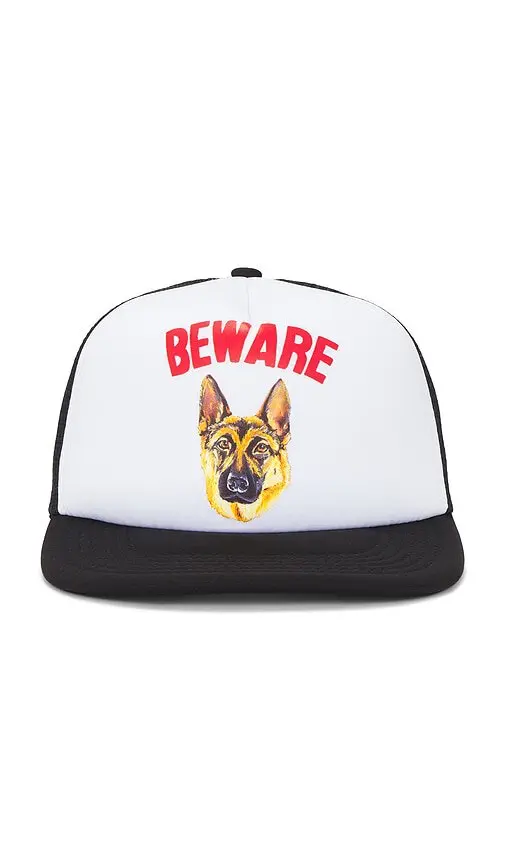 MARKET Beware Sign Trucker Hat - Black