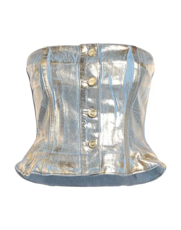 GANNI Organic Cotton Denim Tube Top - Blue