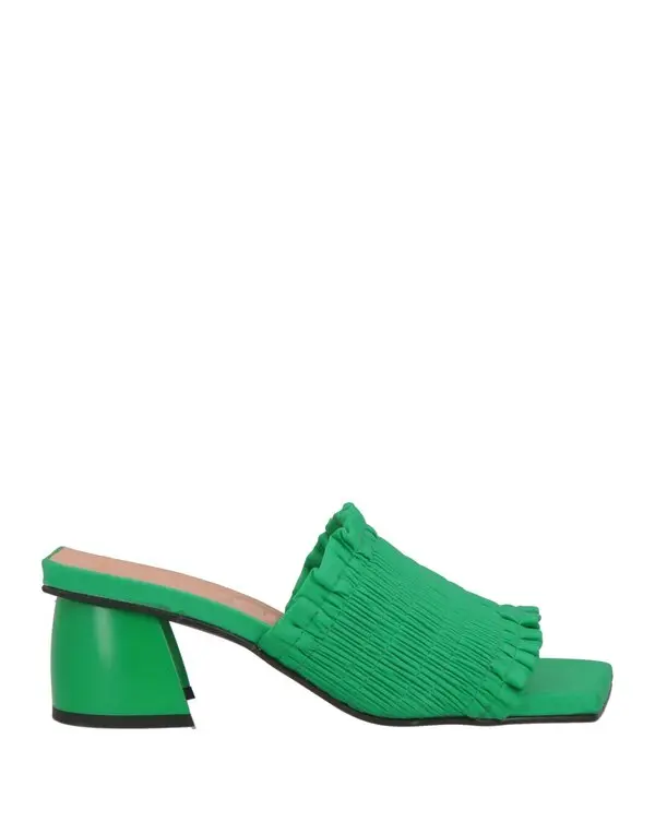 GANNI Shirred Textile Slide Sandals