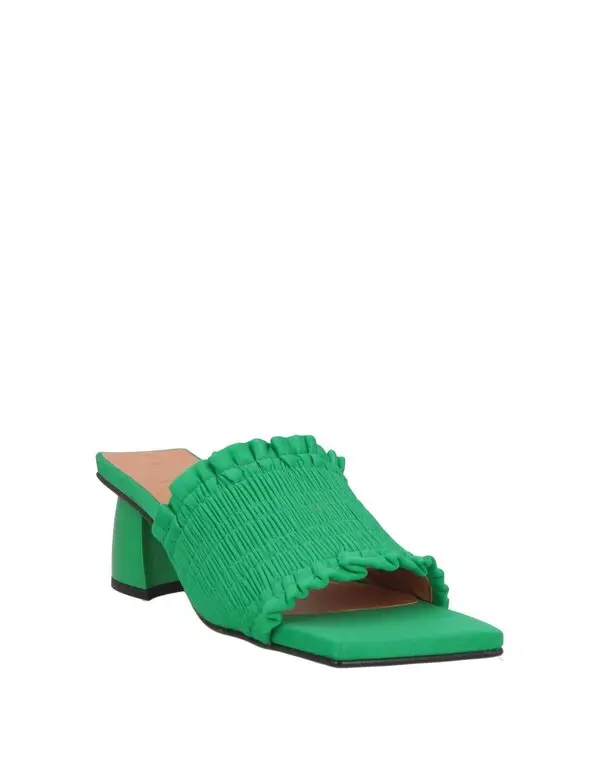GANNI Shirred Textile Slide Sandals