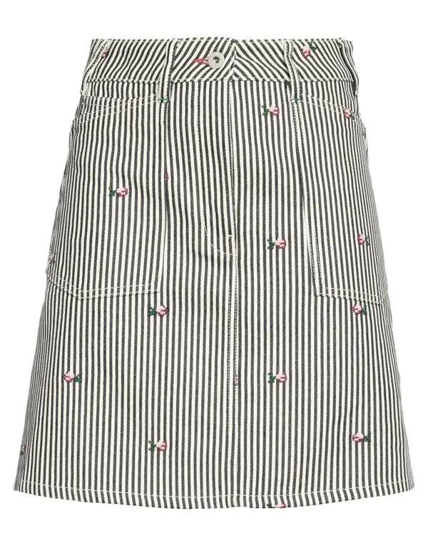 Kenzo Flared Denim Skirt With Embroidered Detail - Blue