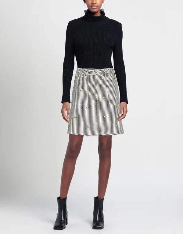 Kenzo Flared Denim Skirt With Embroidered Detail - Blue