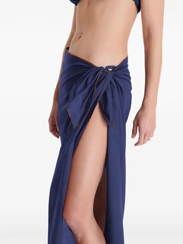 ERES Cabine Logo-embroidered Sarong - Blue