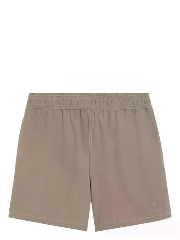 Ami Embroidered Swim Shorts - Grey