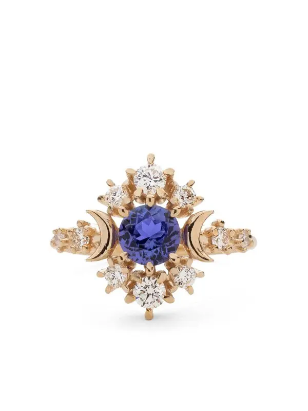 SOFIA ZAKIA 14kt Yellow Wandering Cosmos Tanzanite And Diamond Ring - Gold