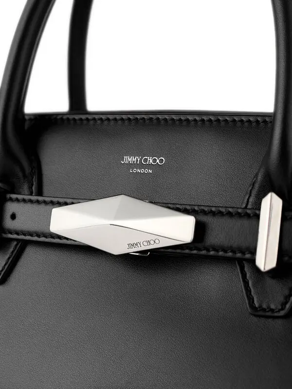 JIMMY CHOO Diamond Belted Tote Bag - Black