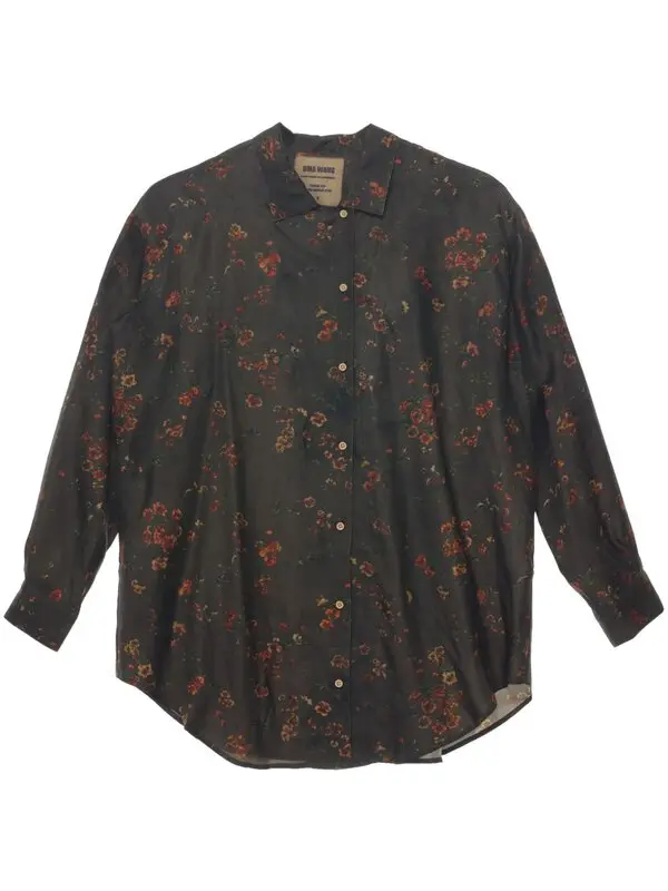 UMA WANG Tyesha Floral Blouse - Brown