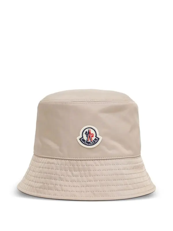 Moncler Logo-patch Bucket Hat - Neutrals