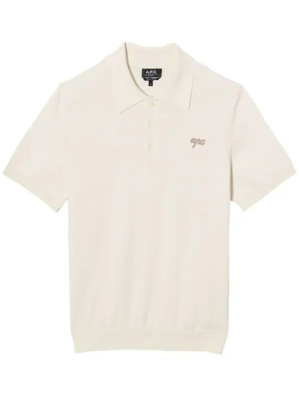 A.p.c. Logo-embroidered Polo Shirt - White