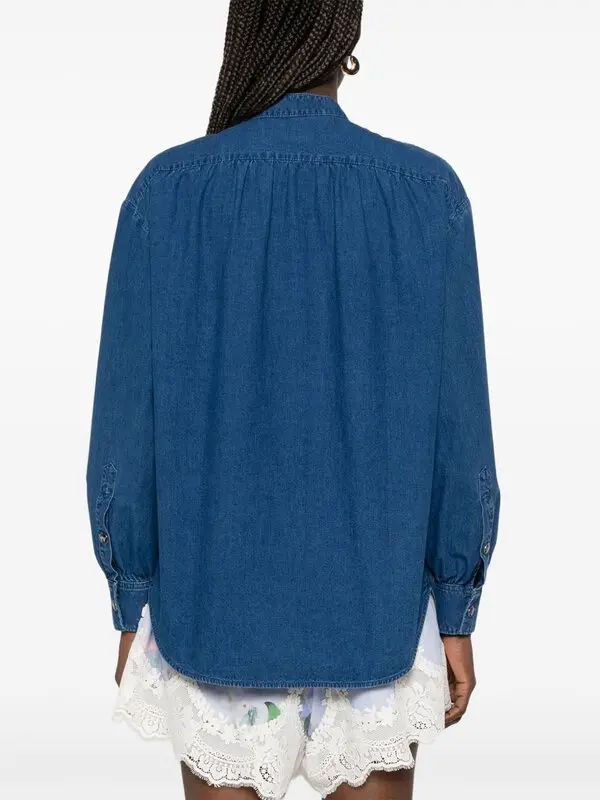 Valentino Garavani Ruffled-detail Shirt - Blue