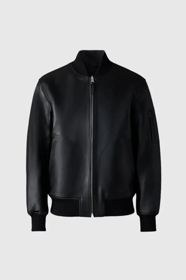 Mackage Easton-sa 2-in-1 Reversible Leather Bomber Jacket - Black-carbon