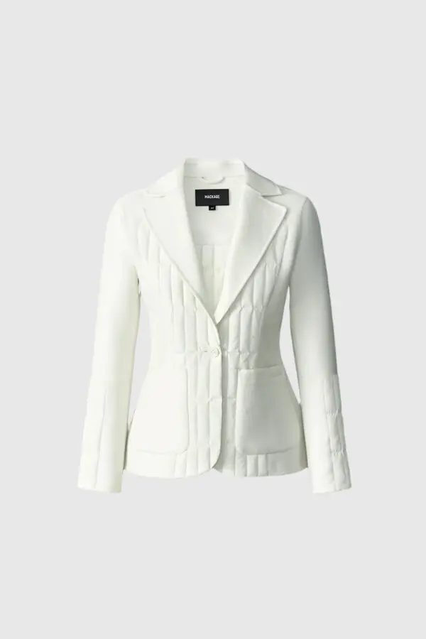 Mackage Leilani Sustainable Wool Tailored Jacket - Cream