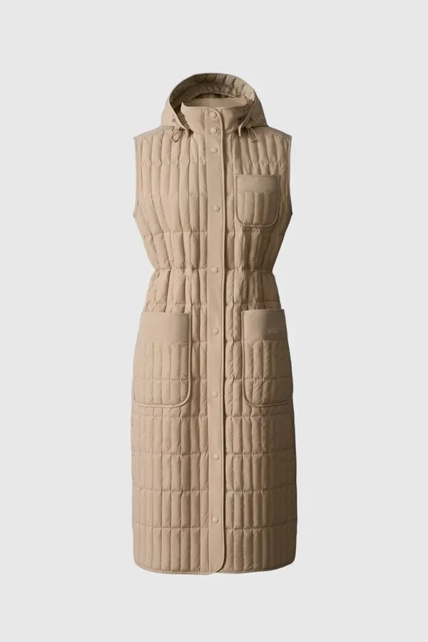 Mackage Makana Recycled Down Long Vest - Light Camel