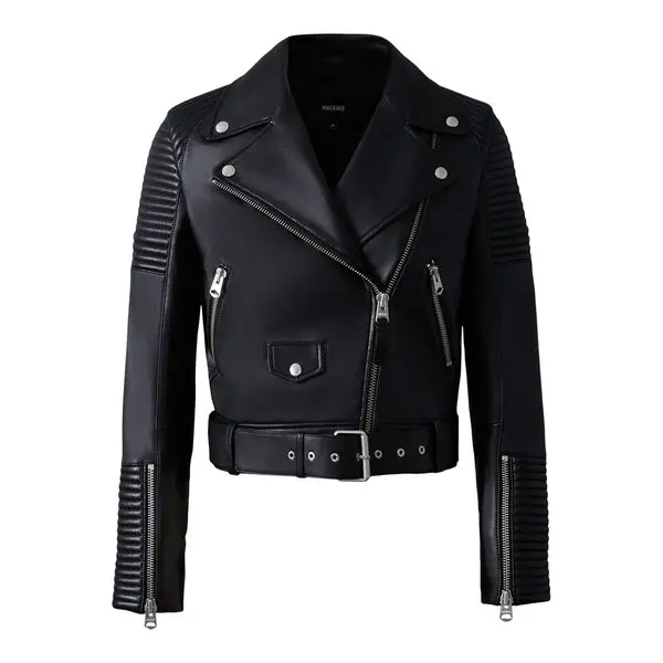 Mackage Masina Leather Biker Jacket - Black