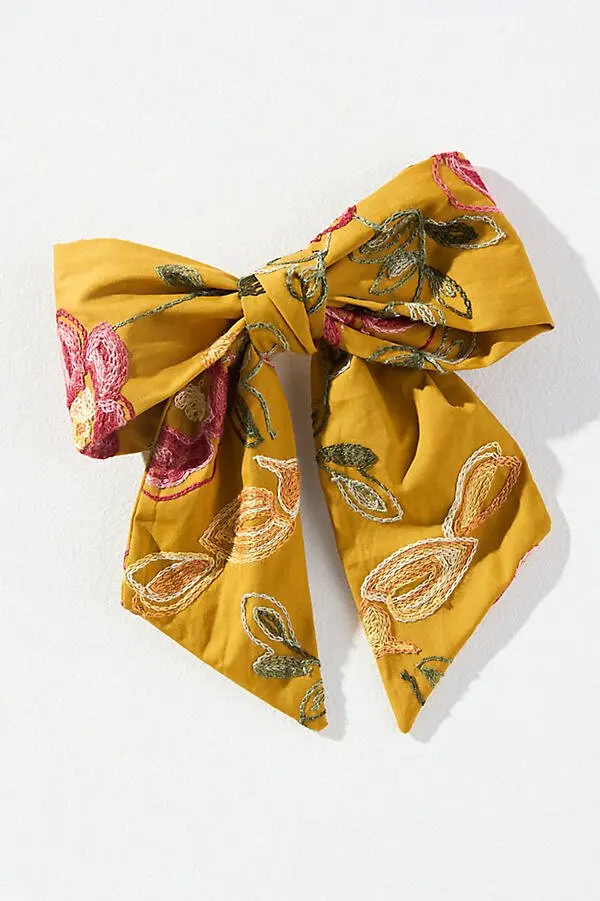 Anthropologie Brocade Bow Hair Clip Anthropologie + Brocade Floral Hair Bow main image 3