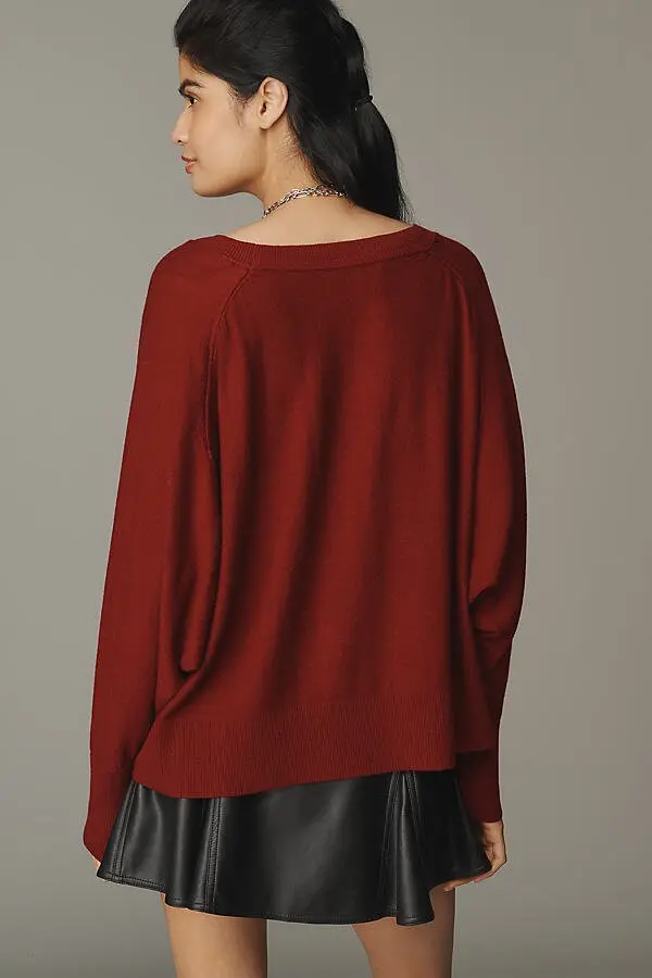 PILCRO Mero Wool Scoop-neck Sweater - Wine